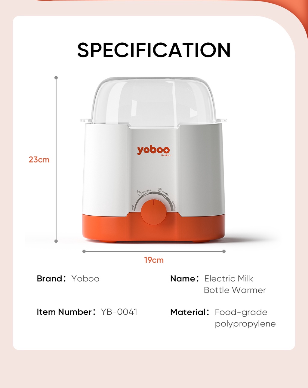 Yoboo 3-in-1 Electric Milk Bottle Warmer Heater Bottle Steam Sterilizer ...