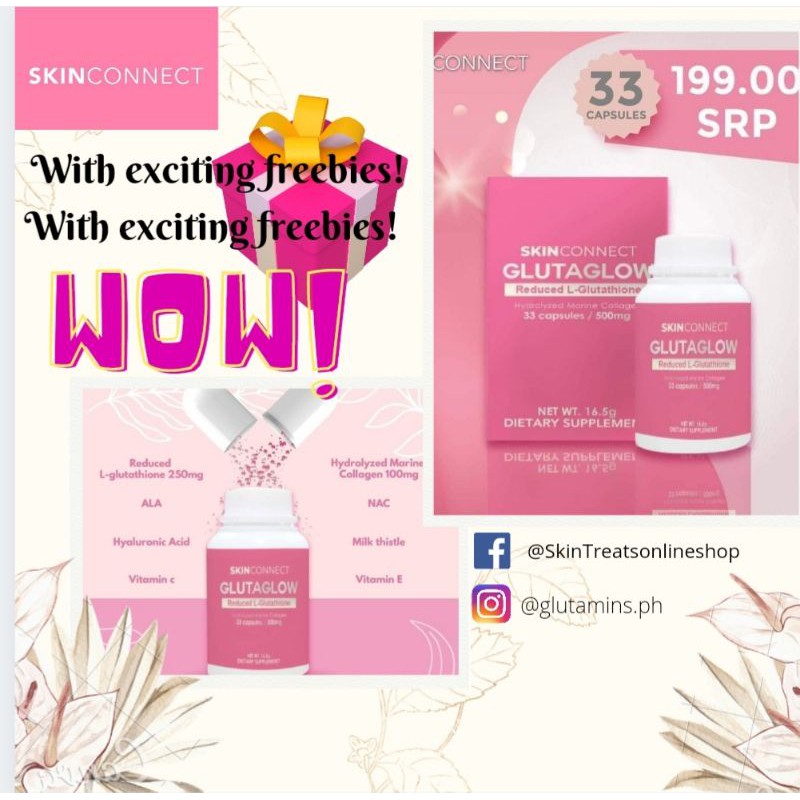 Skin connect gluta glow w/freebies! | BeeCost