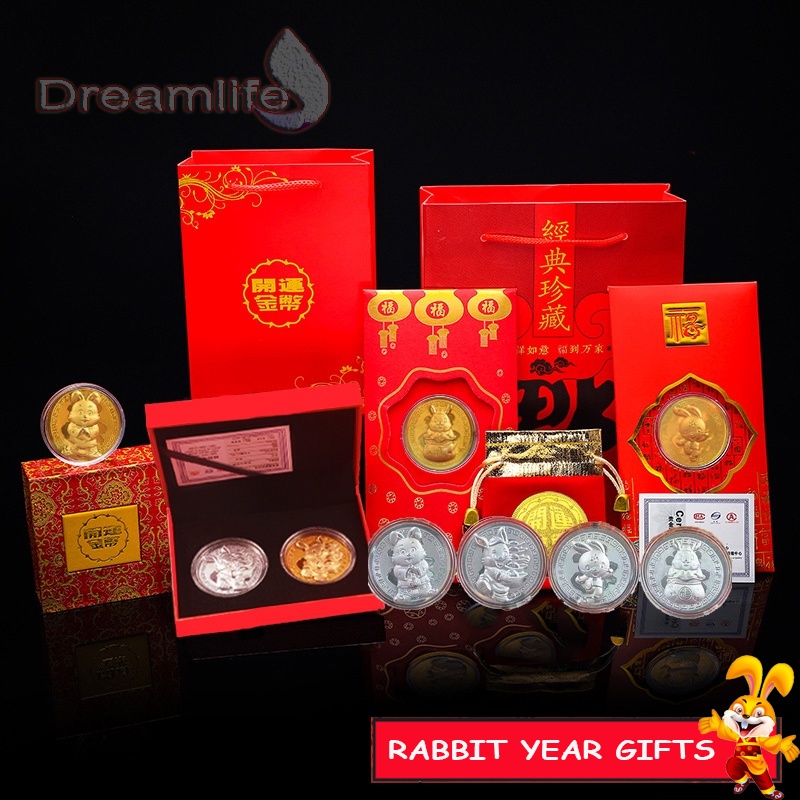 2023 RABBIT Year Luxury Gift Set Lucky Coin Sets Lucky Gold Foil ...