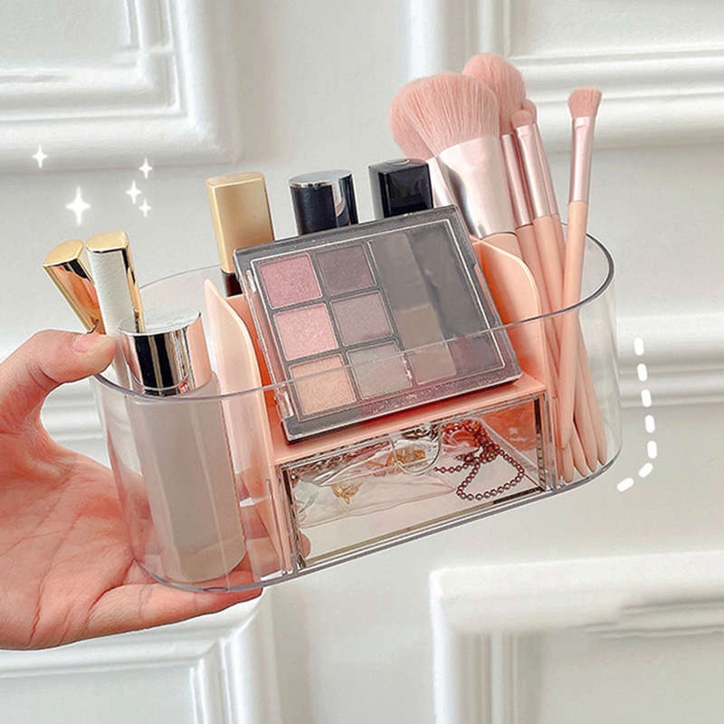 Tabletop Acrylic Cosmetics Storage Box Drawer Type Transparent Multi ...