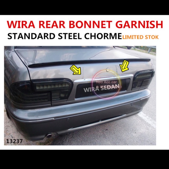 Proton wira rear bonnet bonet garnish chrome | Shopee Philippines