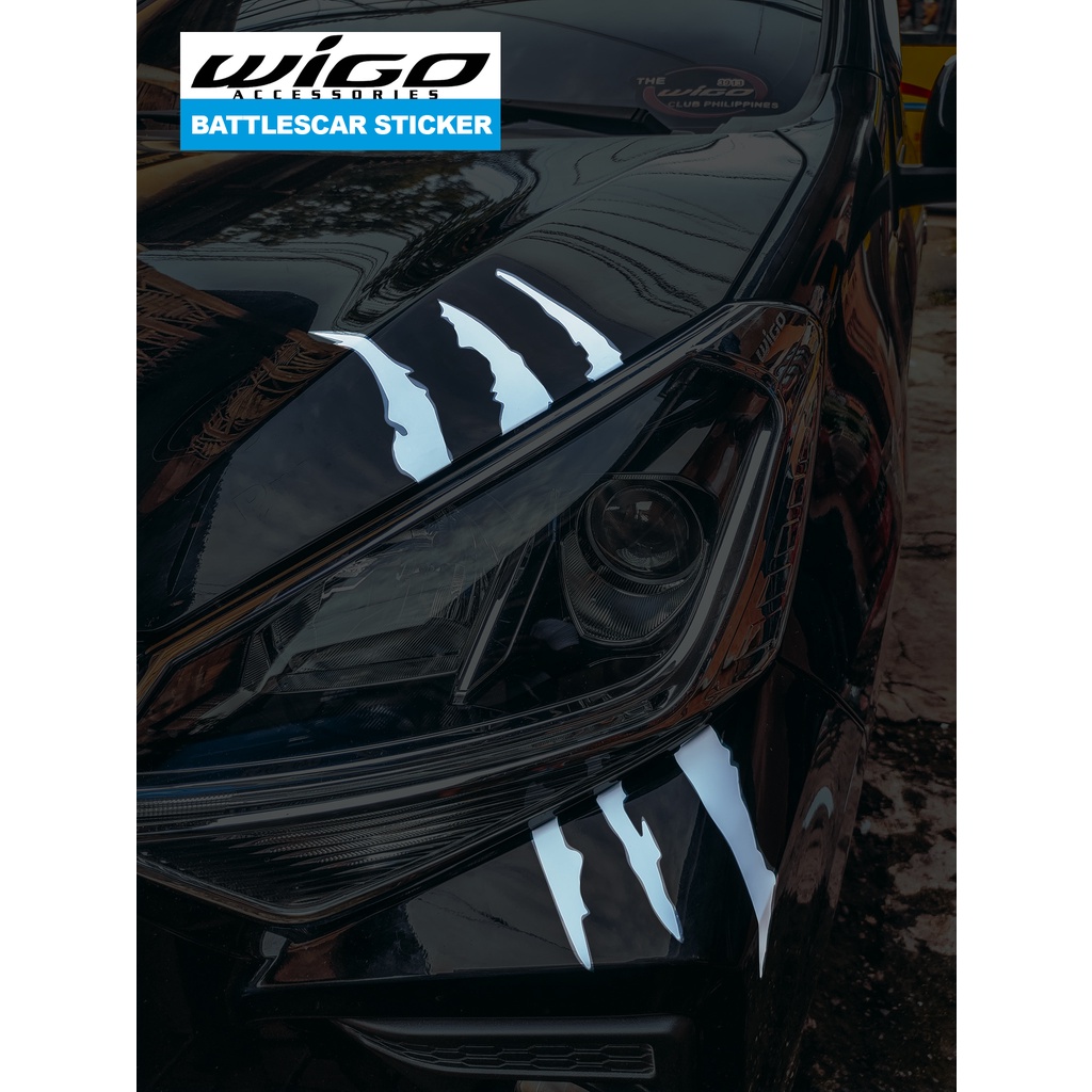 Toyota WIGO battlescar sticker Decals 6x12 inches weatherproof | Shopee ...