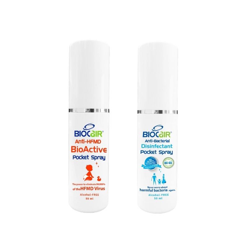 BioCair Pocket Spray Bundle - Anti-HFMD spray + Disinfectant Pocket ...