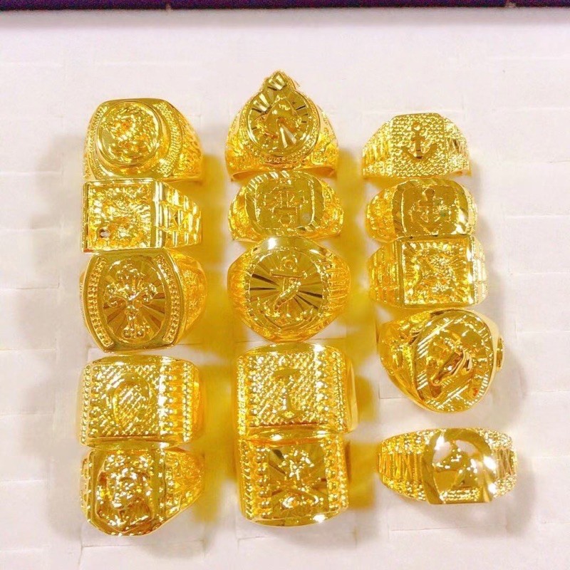 Hk fashion jewelry 24k gold plated Bangkok gold male ring size 7#8#9#11 ...
