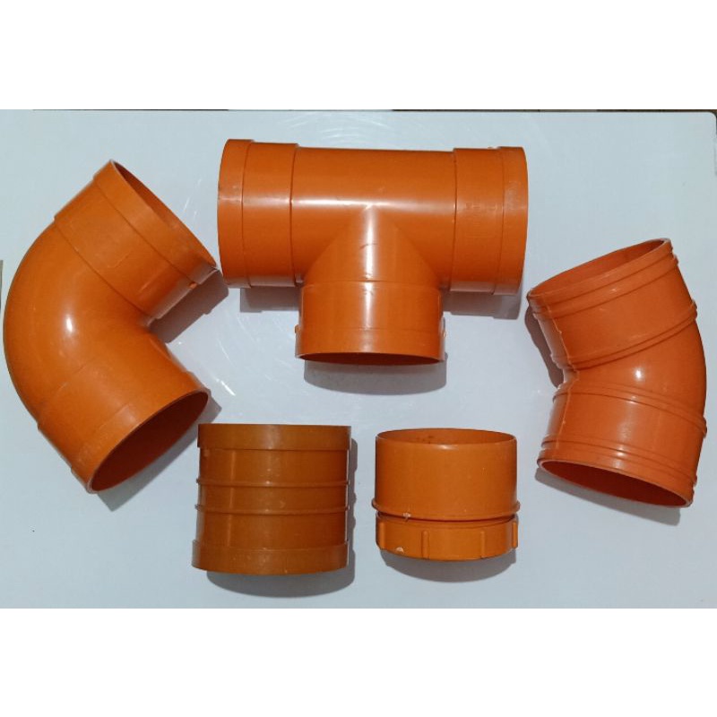 PVC Pipe Orange Fittings 4" Elbow, Tee, Coupling, Cleanout,Wye, Reducer ...