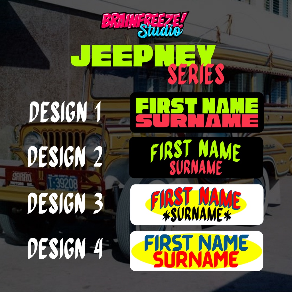 2pc Set Sticker Jeepney Style CUSTOMIZED NAME - Vinyl Waterproof ...