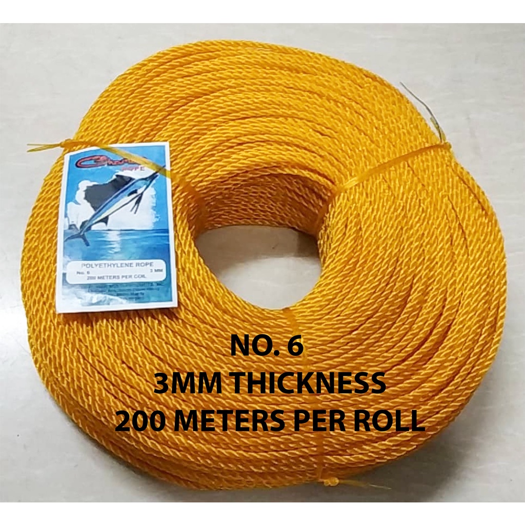 NYLON ROPE NO. 6 ( 3MM THK X 200 MTRS LONG ) TALI LUBID RAMDOM COLOR DEPENDE SA GAWA NG FACTORY ...