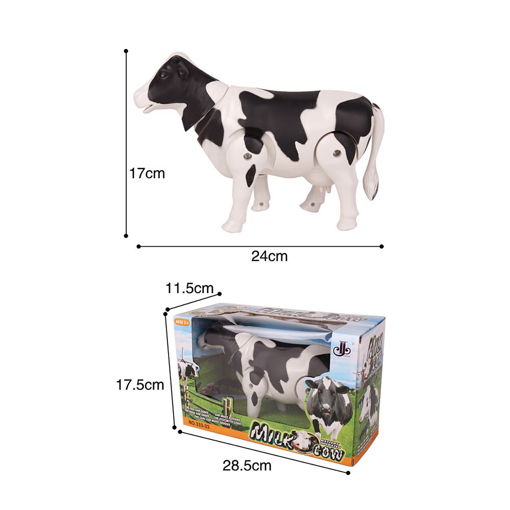 Electric Milk Cow Toy Realistic Simulation Cow Figure Model Toy for ...