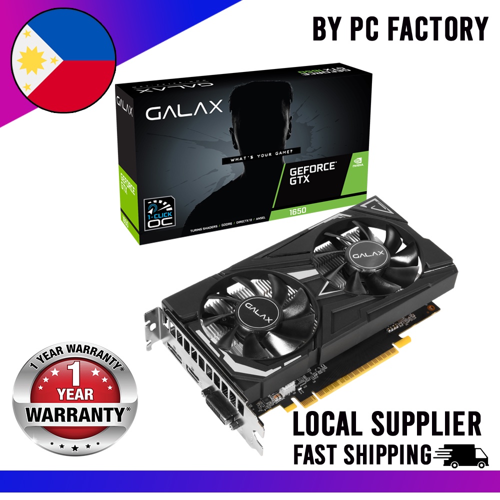 Galax GTX1650 EX 4GB 1- Click OC GDDR6 (Dual Fan) Nvidia Graphics Card ...