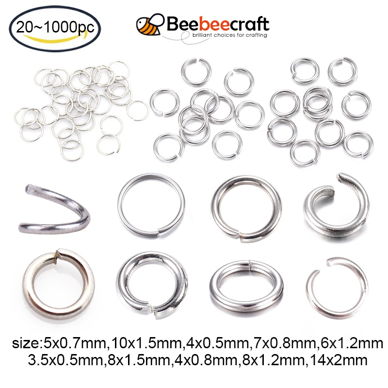 20~1000Pcs Split Ring 304 Stainless Steel Jump Rings Double Loops ...