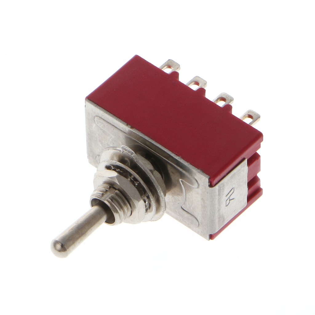 AC 250V/2A 125V/5A 12-Pin On/On 2 Position 4PDT Mini Toggle Switch Red ...