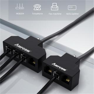 AMPCOM RJ11 Phone Converter RJ11 Classic 6 Pin Female 1 to 2 & 3 & 4 ...