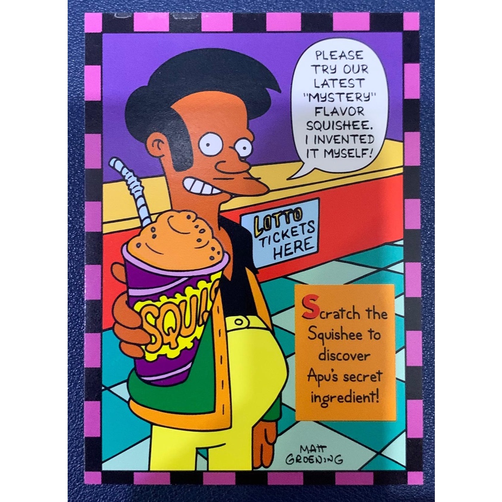 1994 The Simpsons Series 2 Smell-O-Rama Card - Apu Homer | Shopee ...