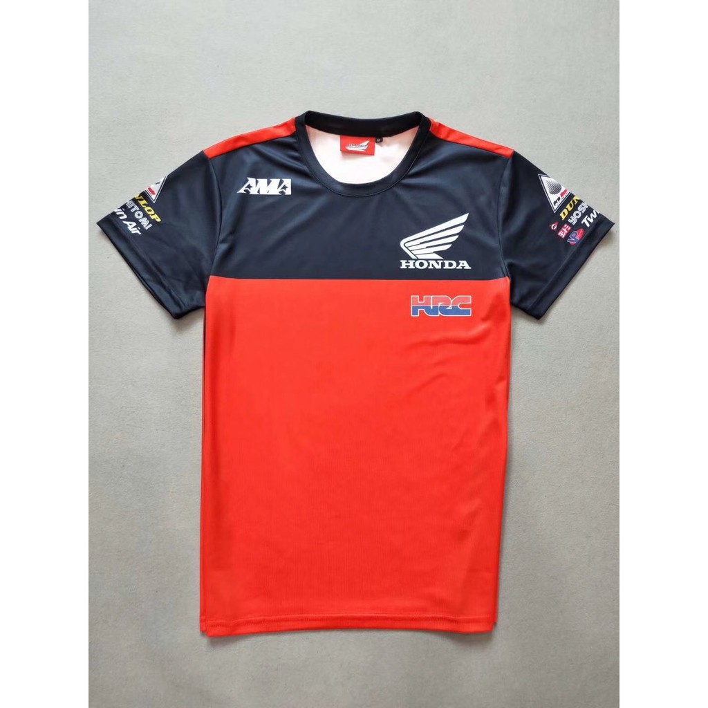 Honda HRC T shirt Racing Motorcycle Quick Dry Red+Navy Tee | Shopee ...