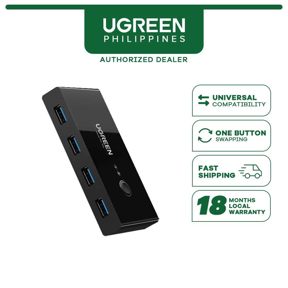 UGREEN USB 3.0 Sharing Switch 4 (OUT) x 2 (IN) Box for PC - PH | Shopee Philippines