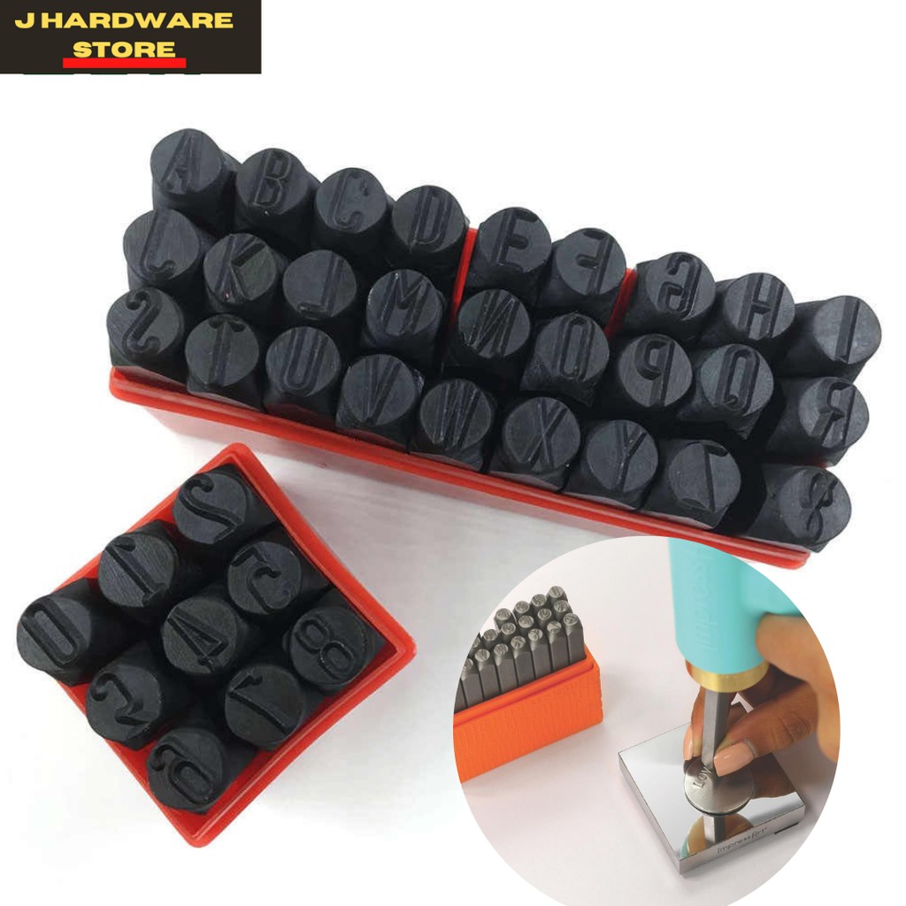 36pcs 6mm Steel Die Metal DIY Stamping kit Punch Tool Number Letter ...