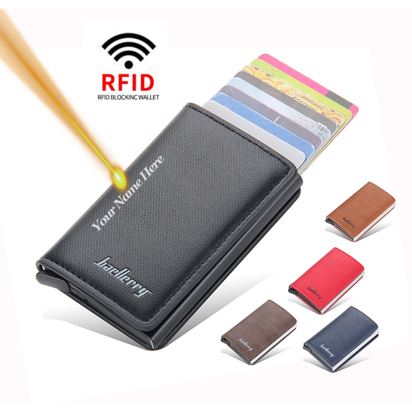 RFID Card Holder Wallet for Women Men Metal Aluminum Shell Antimagnetic ...