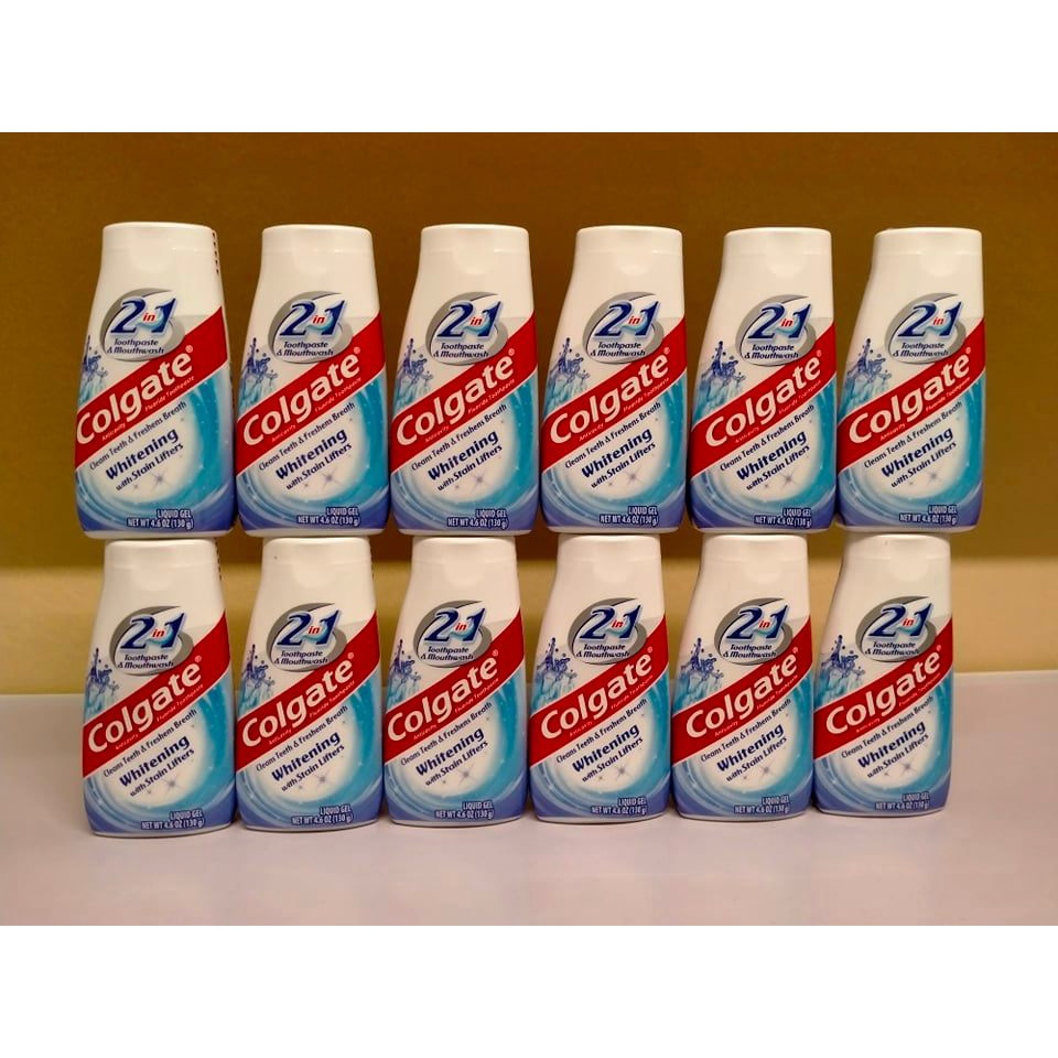 Colgate 2-in-1 Whitening Toothpaste Gel and Mouthwash - 4.6 OZ (130g ...