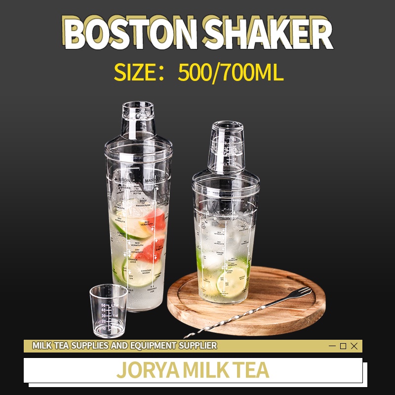 High Quality Acrylic Boston Shaker Milk Tea Shaker Cocktail shaker Wine Shaker 500ml 700ml ...