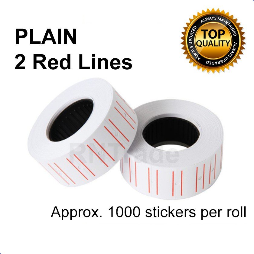 Plain with Red Line, Date Label Sticker Label Price Tag, 1 Roll (Approx ...