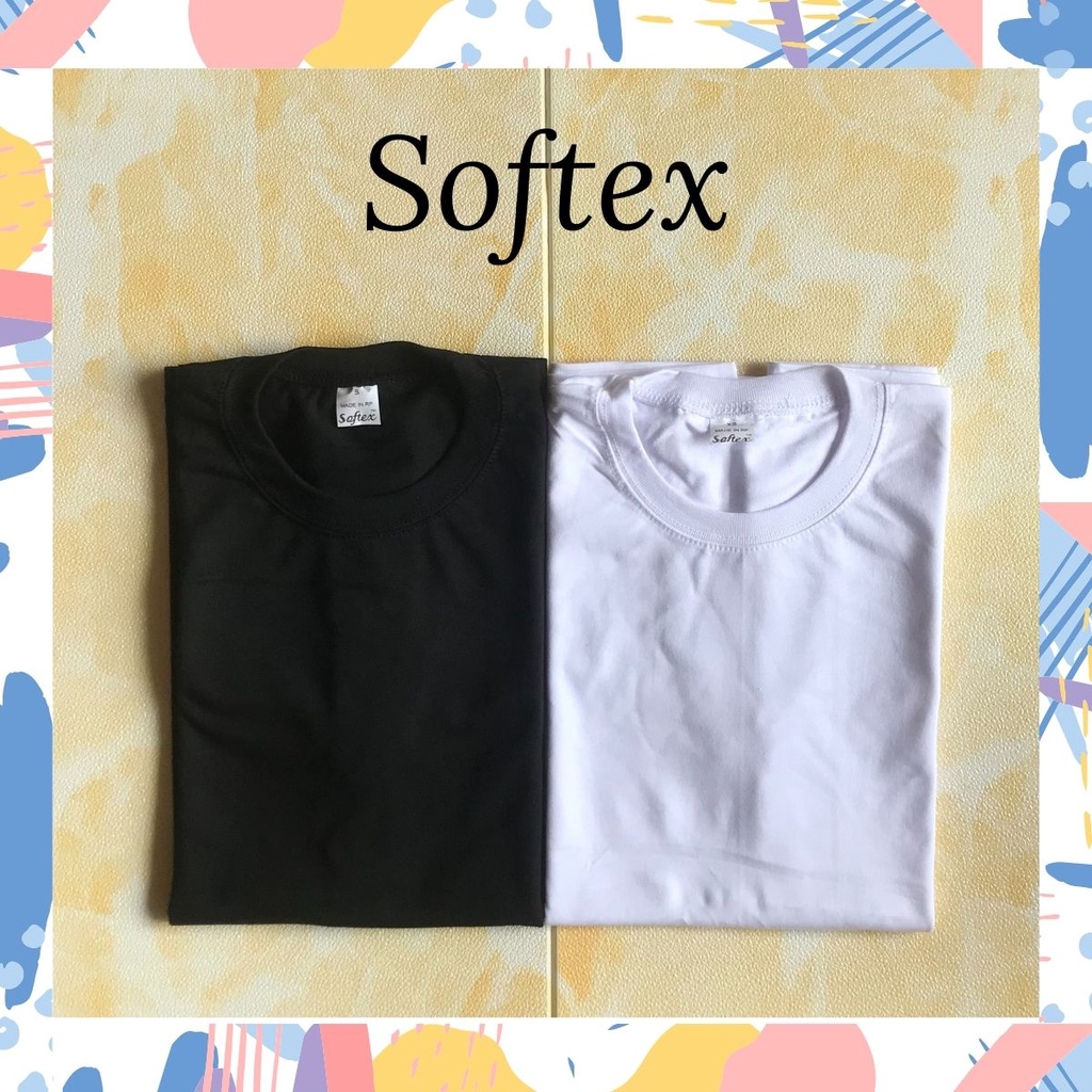SOFTEX Plain TShirt - White Shirt, Black Shirt, Round-neck, Adult Unisex, COD | Shopee Philippines