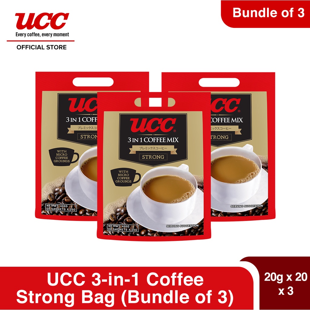 UCC 3-in-1 Coffee Strong Bag 20g x 20 (Bundle of 3) | Shopee Philippines