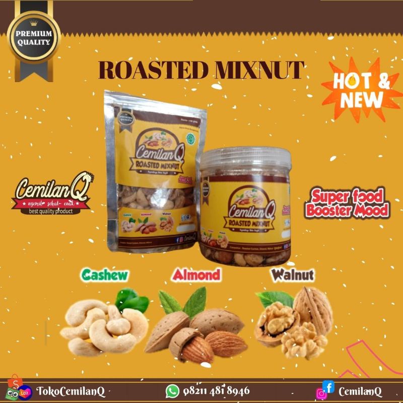Snackq Roasted Mixnut - Alloy Almonds, Cashew, Roasted Walnuts | Shopee Philippines