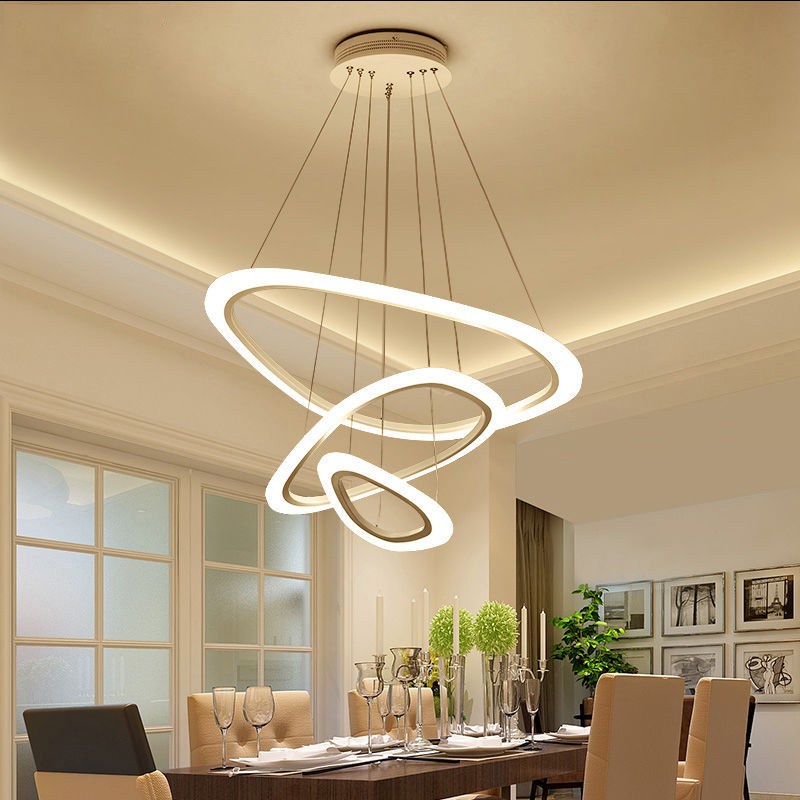 3 Rings Tricolor Pendant Lamp Adjustable Ceiling Light Rings Circle ...