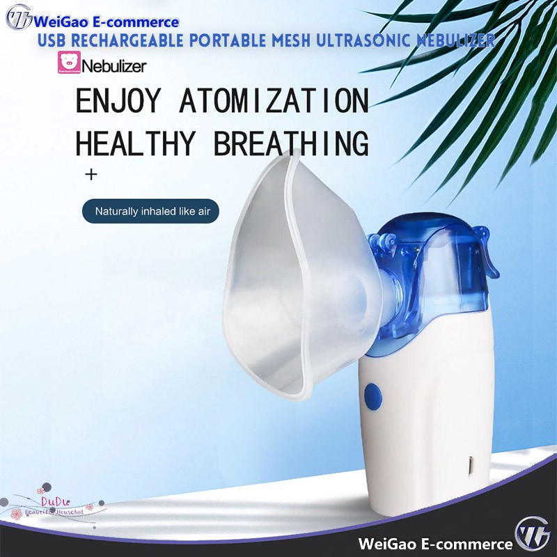 USB Rechargeable Portable Mesh Ultrasonic Nebulizer for Adults and Kid ...