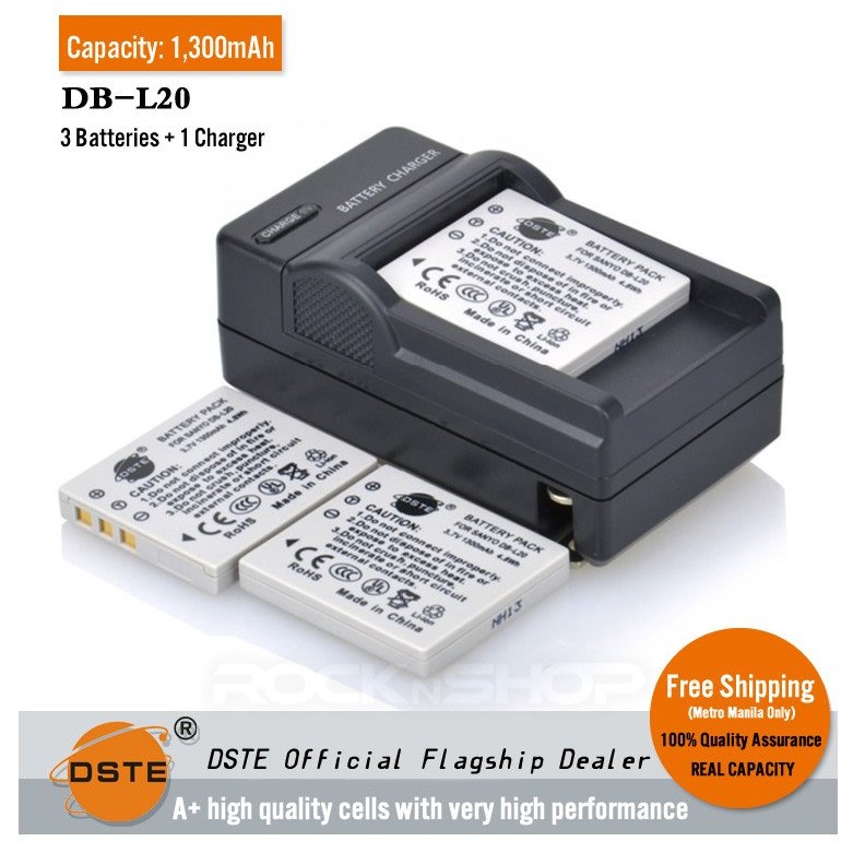 DSTE Replacement DB-L20 Battery or Charger For Sanyo L20A C40 | Shopee Philippines