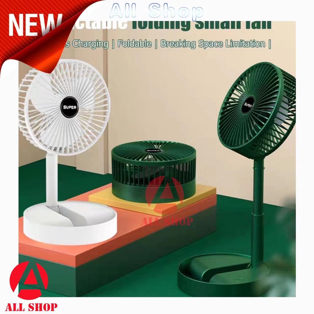 NEW Desk Electric Fan Small folding fan with USB charging retractable 1 ...