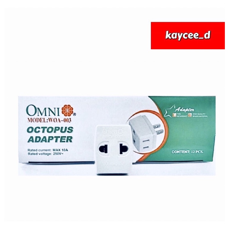 Omni Octopus Adapter-10A-250V- Triple Tap to Flat Pin-- WOA-003 ...