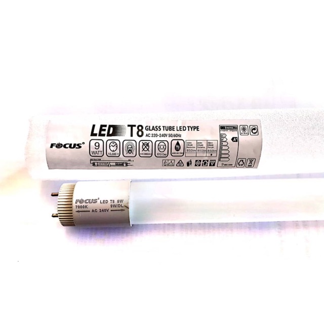 Focus 9w T8 LED Tube(Length: 60cm/2FT) Daylight | Shopee Philippines