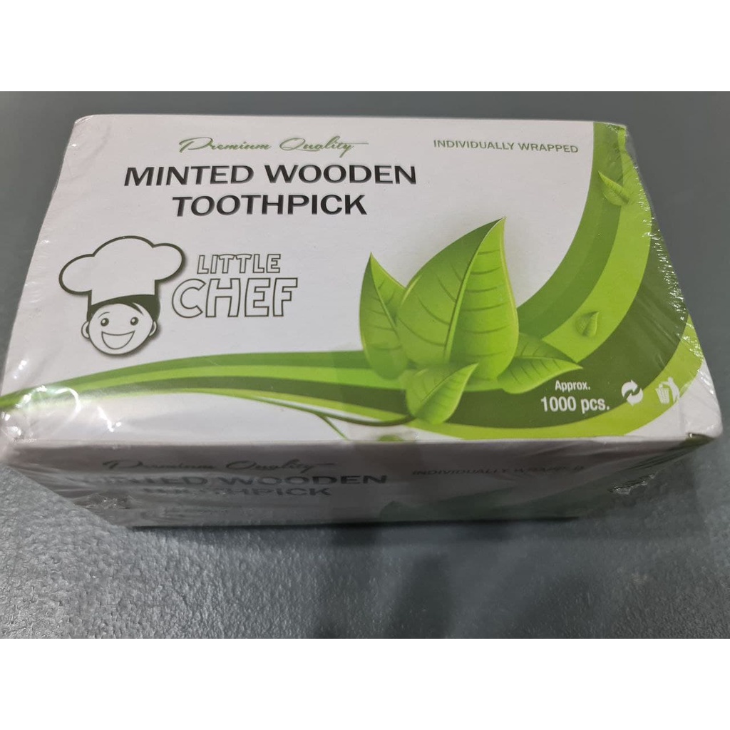 Little Chef Minted Toothpick Individually Wrapped 1000pcs | Shopee ...