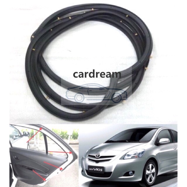 outer door rubber weatherstrip Car door sealant for TOYOTA vios gen2 batman 2008 2009 2010 2011 ...