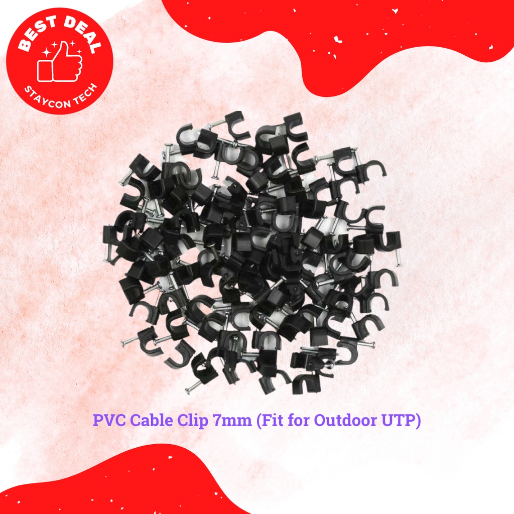 PVC Cable Clips | PVC Clamp Round (Black) - 100 PCS | Shopee Philippines