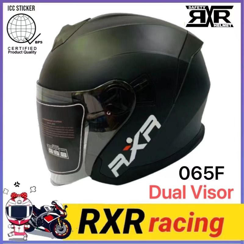 Rxr Half Face Dual Visor 065F For Motorcycle With ICC (BPS) LARGE ONLY | Shopee Philippines