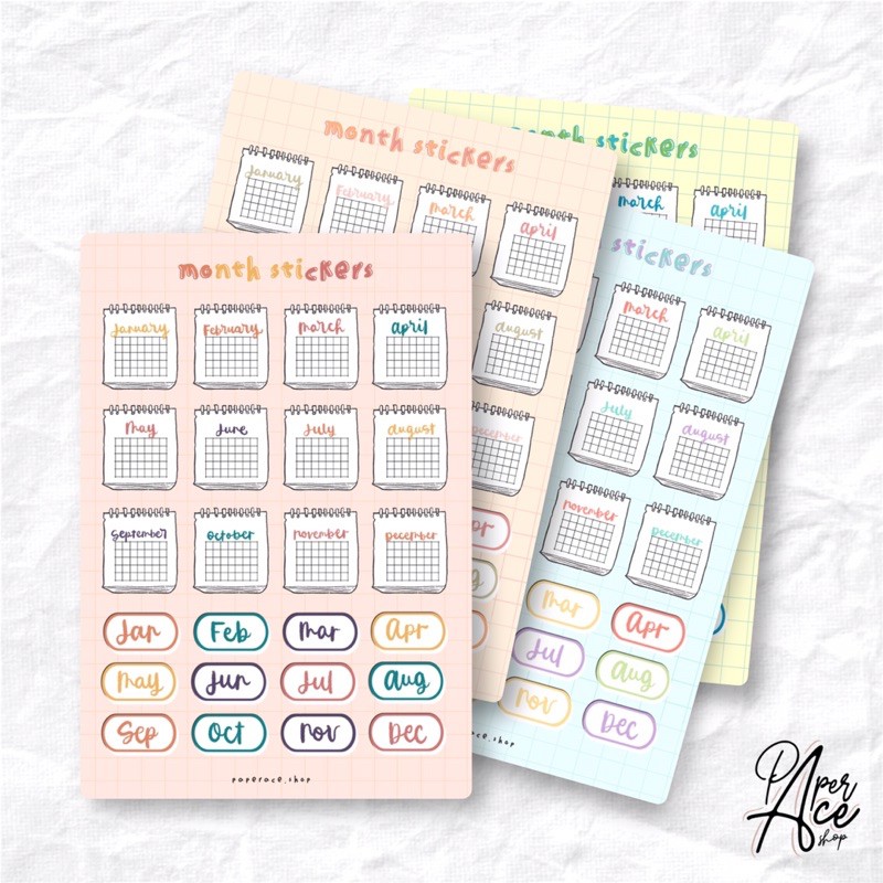 month planner stickers for journaling, planners, and diaries| PaperAce ...