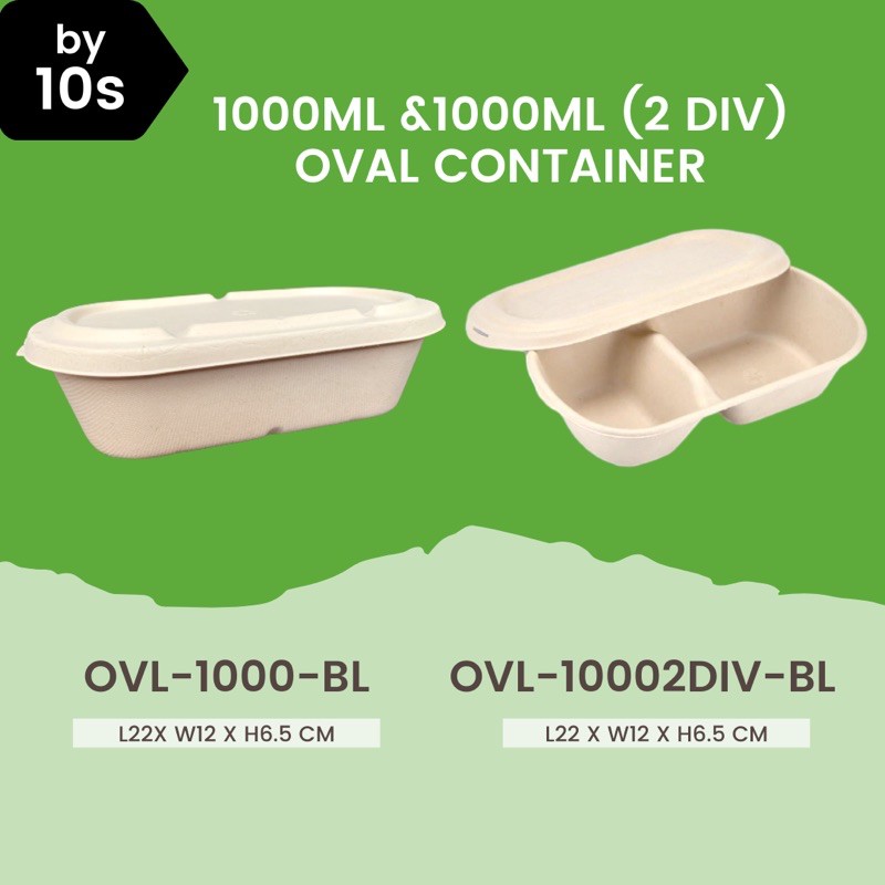 [10pcs] Sugarcane Oval Bagasse Containers | Shopee Philippines