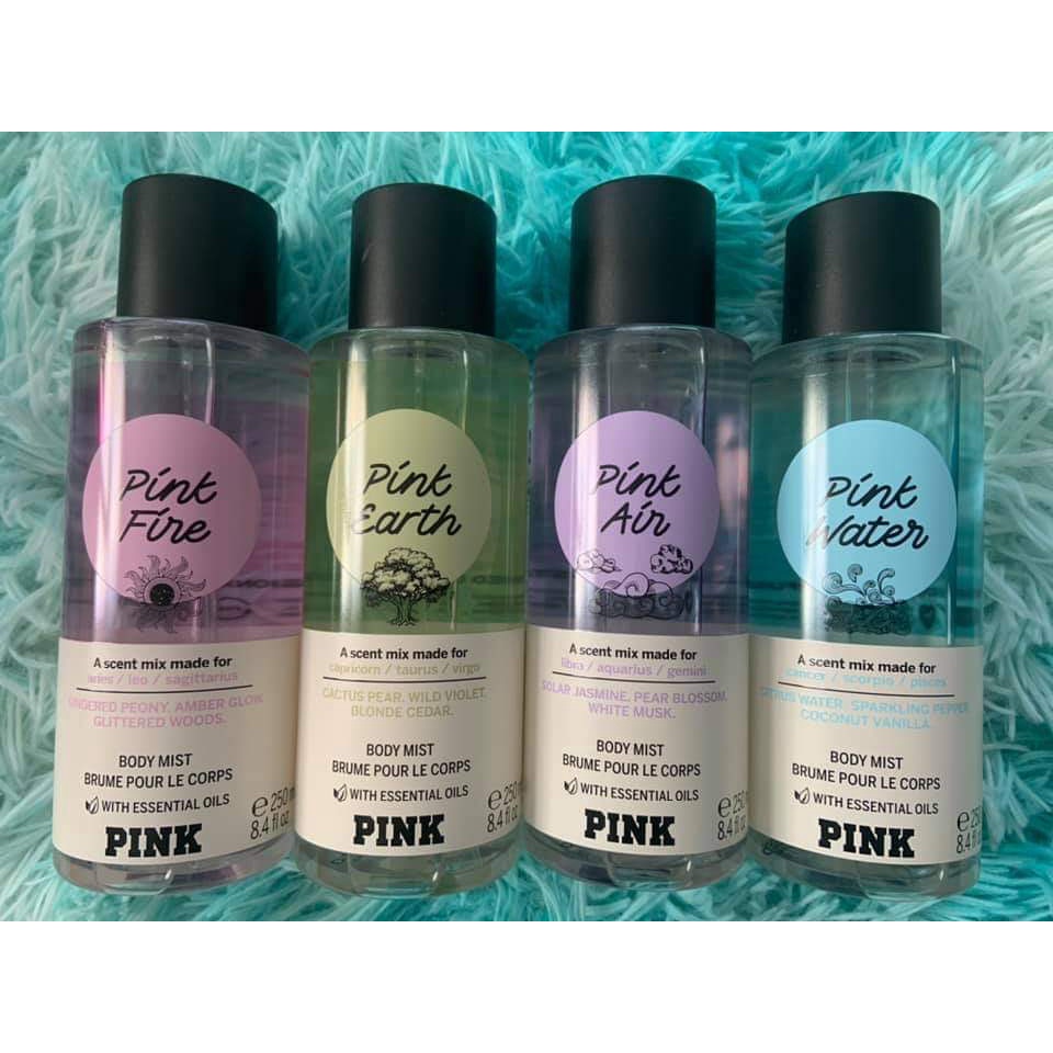 Victoria’s Secret PINK Body Mist AIR FIRE EARTH WATER 250ml | Shopee ...