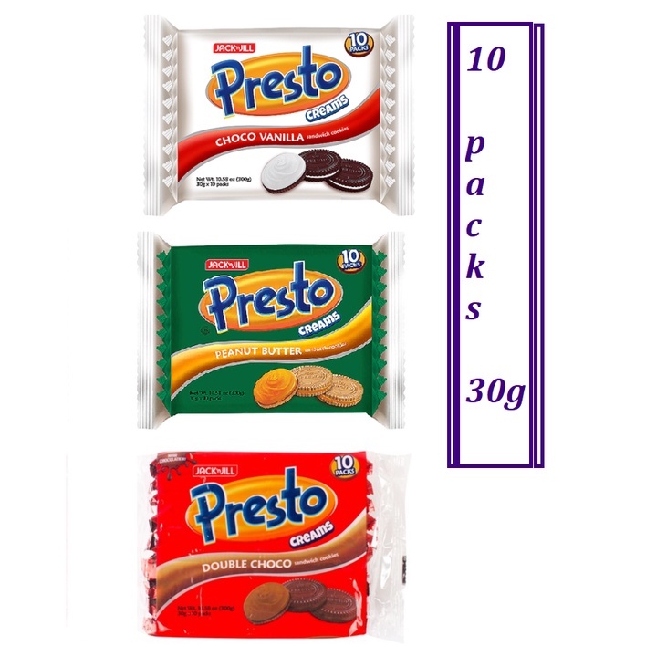 Presto Cream Biscuits - Choco Vanilla, Peanut Butter and Double Choco ...