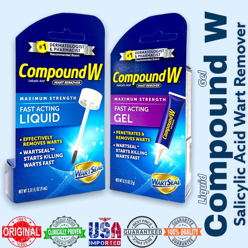 Compound W Wart Remover Salicylic Acid Fast Acting Gel And Liquid Maximum