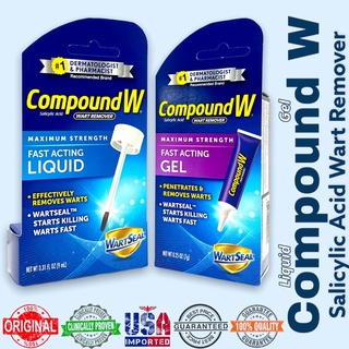Compound W Wart Remover Salicylic Acid Fast Acting Gel & Liquid Maximum ...