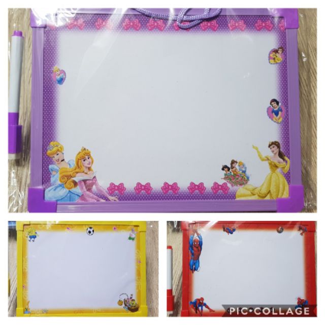 MINI WHITEBOARD: DISNEY PRINCESS / SPIDERMAN / SPONGEBOB | Shopee ...