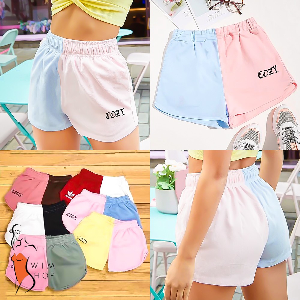 SS Cozy Two Toned Short Patchwork Combination Shorts | Shopee Philippines