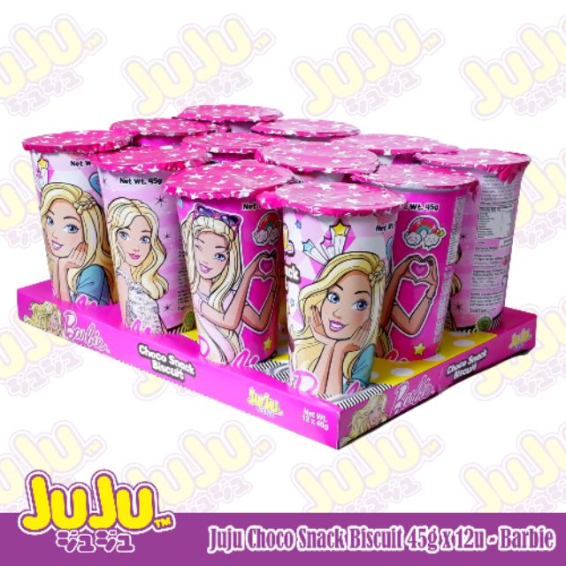 Juju Choco Snack Biscuit 45g x 12pcs - Barbie | Shopee Philippines