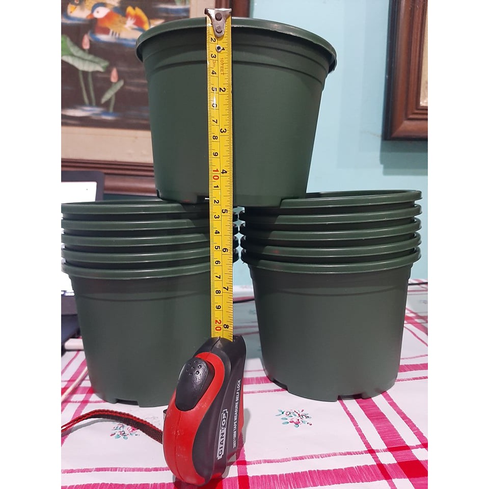 Green Plastic Pots flower Pots Round Kaang | Shopee Philippines