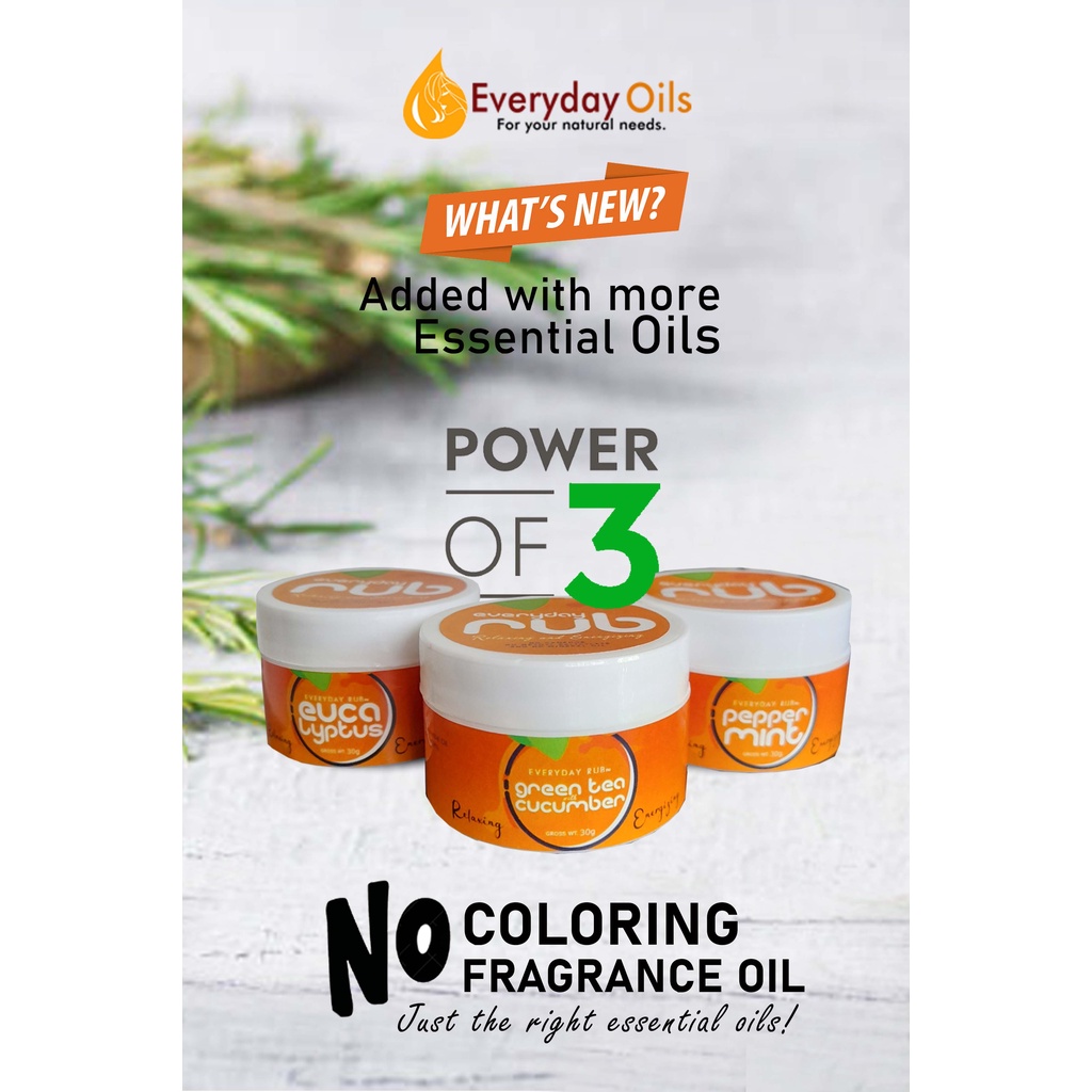 Everyday Rub 25g with Menthol and Essential Oils 3 rubs for 149 only ...