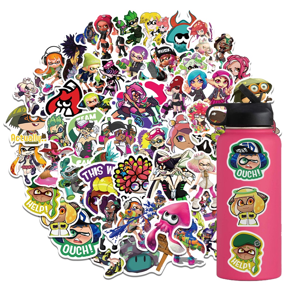 50pcs Splatoon series cartoon stickers waterproof skateboard laptop ...