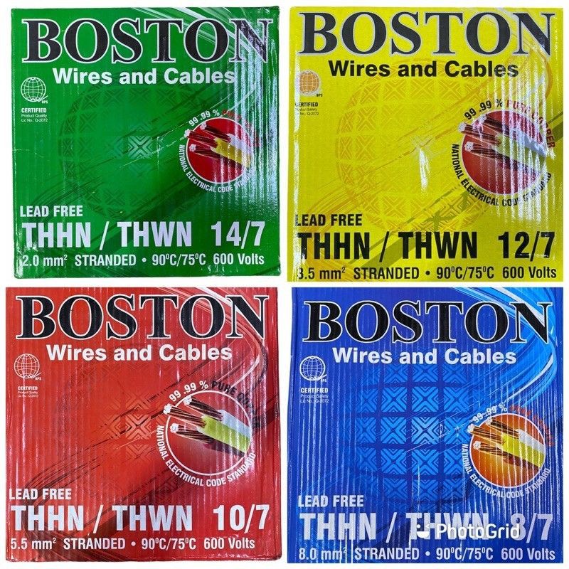 BOSTON 2.0mm2 3.5mm2 5.5mm2 8.0mm2 THHN Stranded Electrical Wire ...